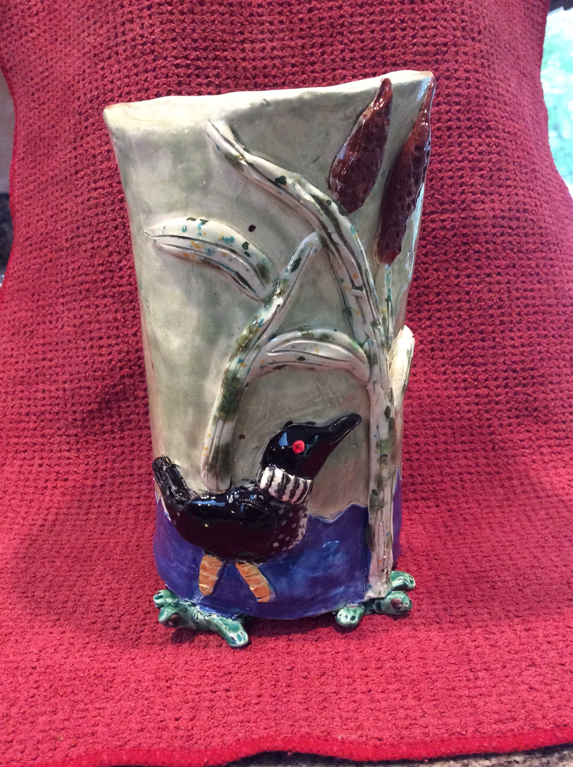 Loon Vase Handmade in USA From a Lump of Clay and Fired 2 | Etsy