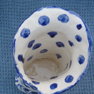 Cat Vase With Hearts Cobalt Blue & White Sweet Vase Handmade in USA 10 ...