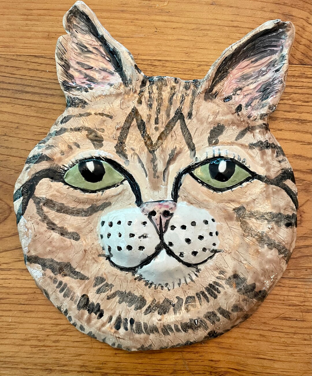 Hand Sculpted Cat Face Wall Hanging Custom Orders Welcome - Etsy