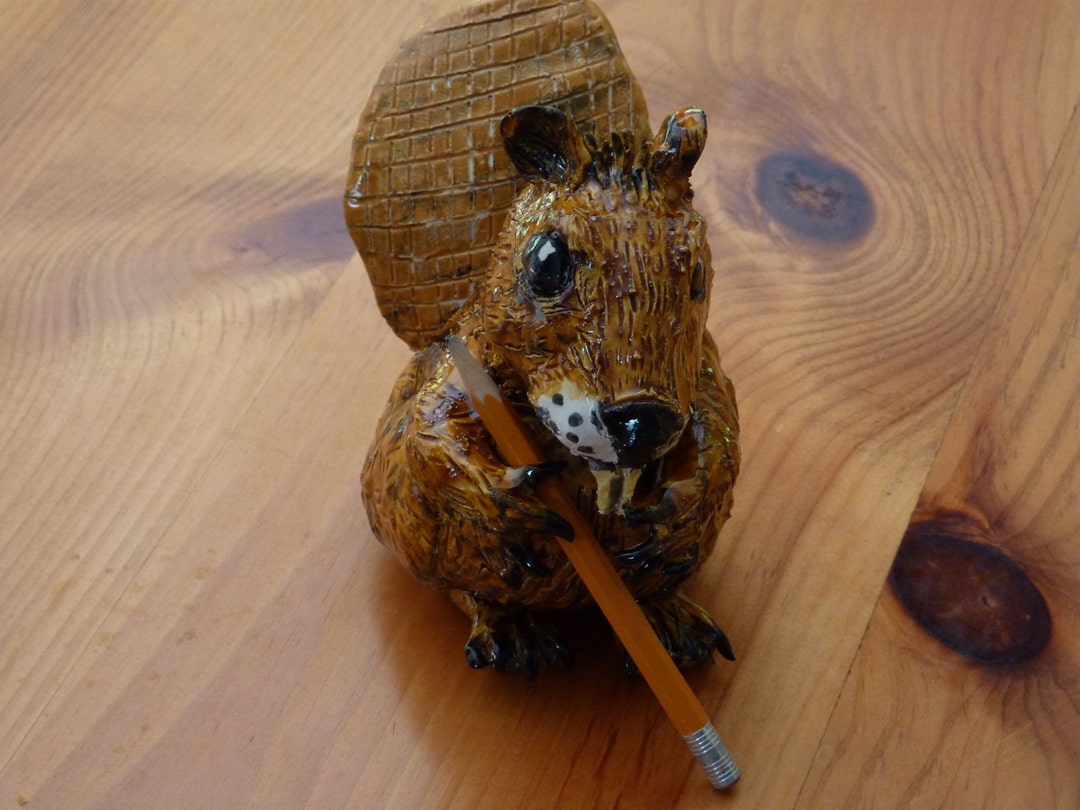 Whimsical Eager Beaver Born in the USA. Handmade From a Lump of Clay ...