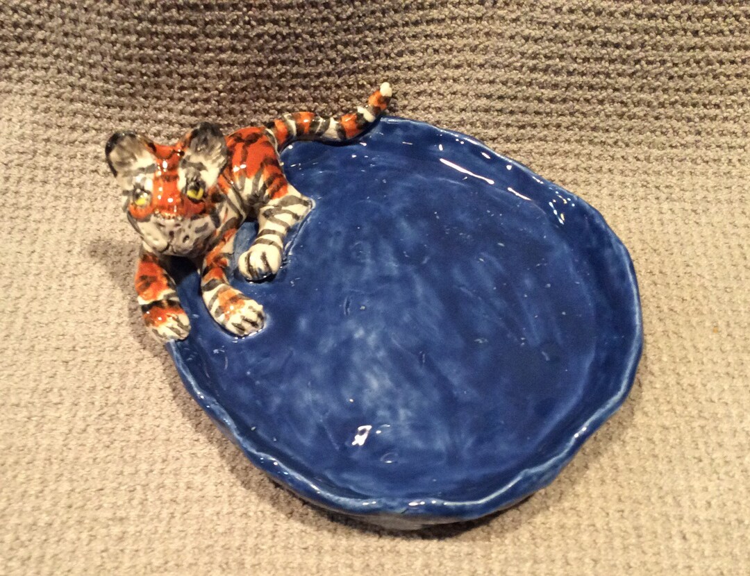 Tiger Dish Handmade in US From a Lump of Clay - Etsy
