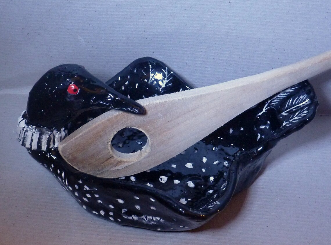 Loon Spoon Rest Handmade in USA From a Lump of Clay. Scraffito ...