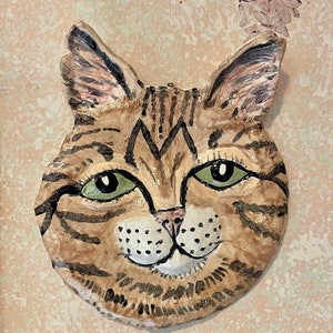 Hand Sculpted Cat Face Wall Hanging Custom Orders Welcome - Etsy