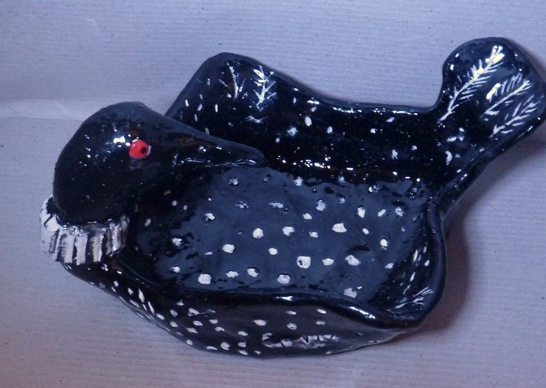 Loon Spoon Rest Handmade in USA From a Lump of Clay. Scraffito ...