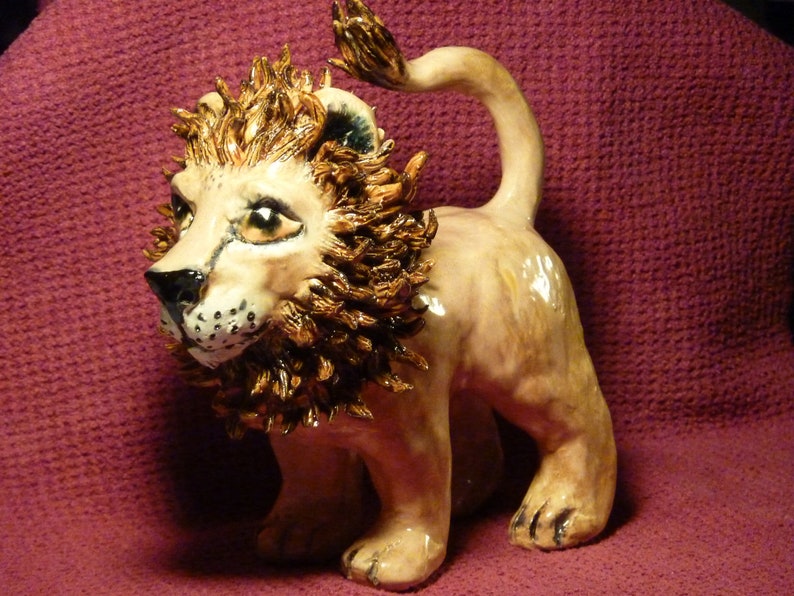 Lion Hand Made in USA From a Lump of Clay Totally One of a - Etsy