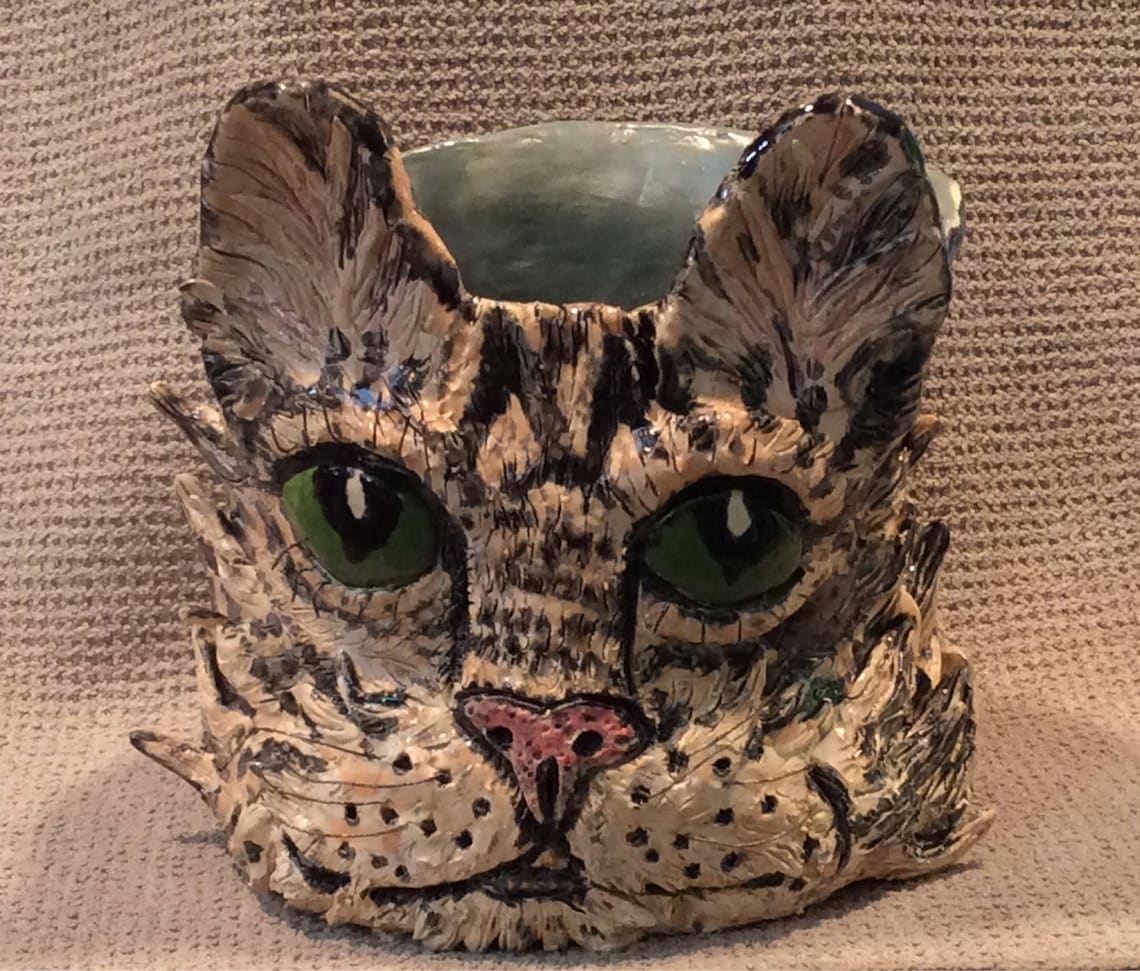 Fox Face Vase or Planter Handmade in U.S. From a Lump of Clay - Etsy