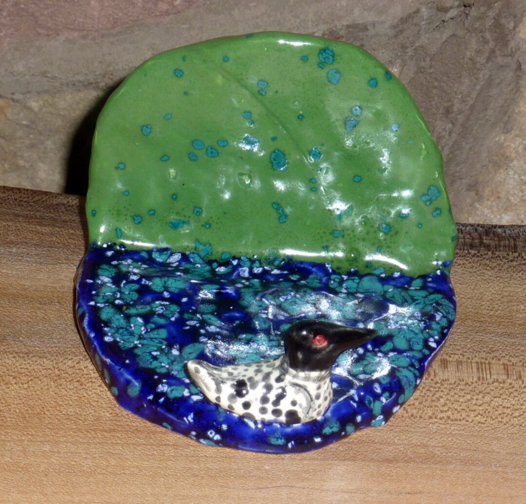 Ceramic Loon Cell Phone Holder Handmade in US From a Lump of Clay. - Etsy