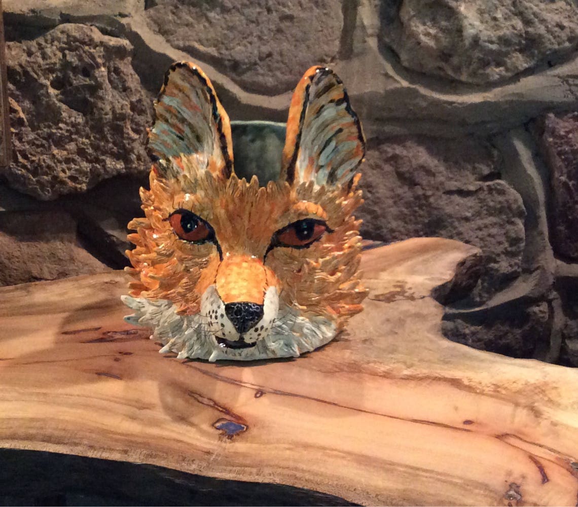 Fox Planter or Vase Notice My Wire Eyelashes - Etsy