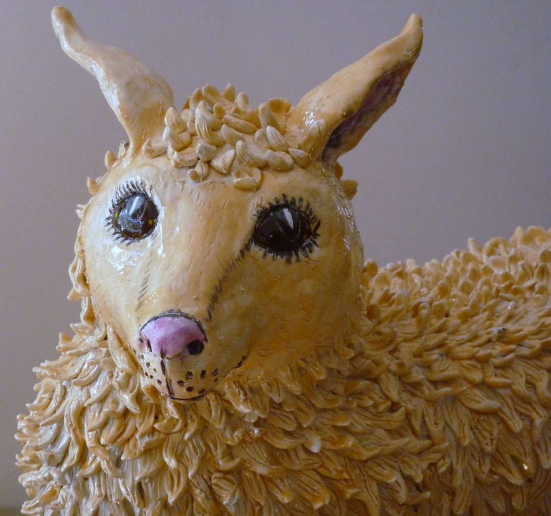Nothing Sheepish Large Folk Art Sheep Handmade From a Lump of Clay - Etsy