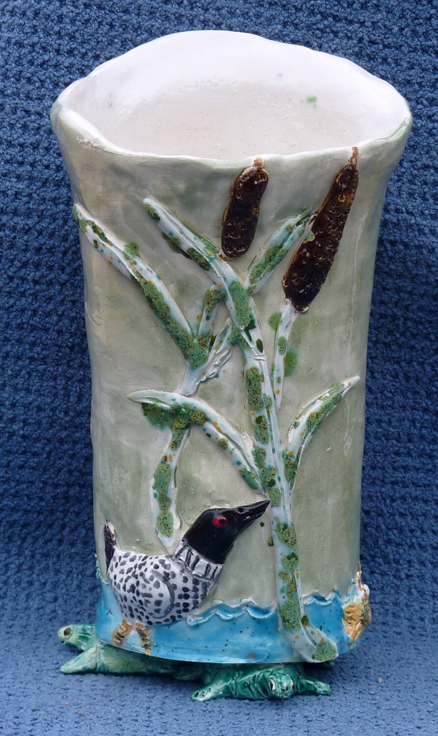 Loon Vase Handmade in USA From a Lump of Clay and Fired 2 - Etsy