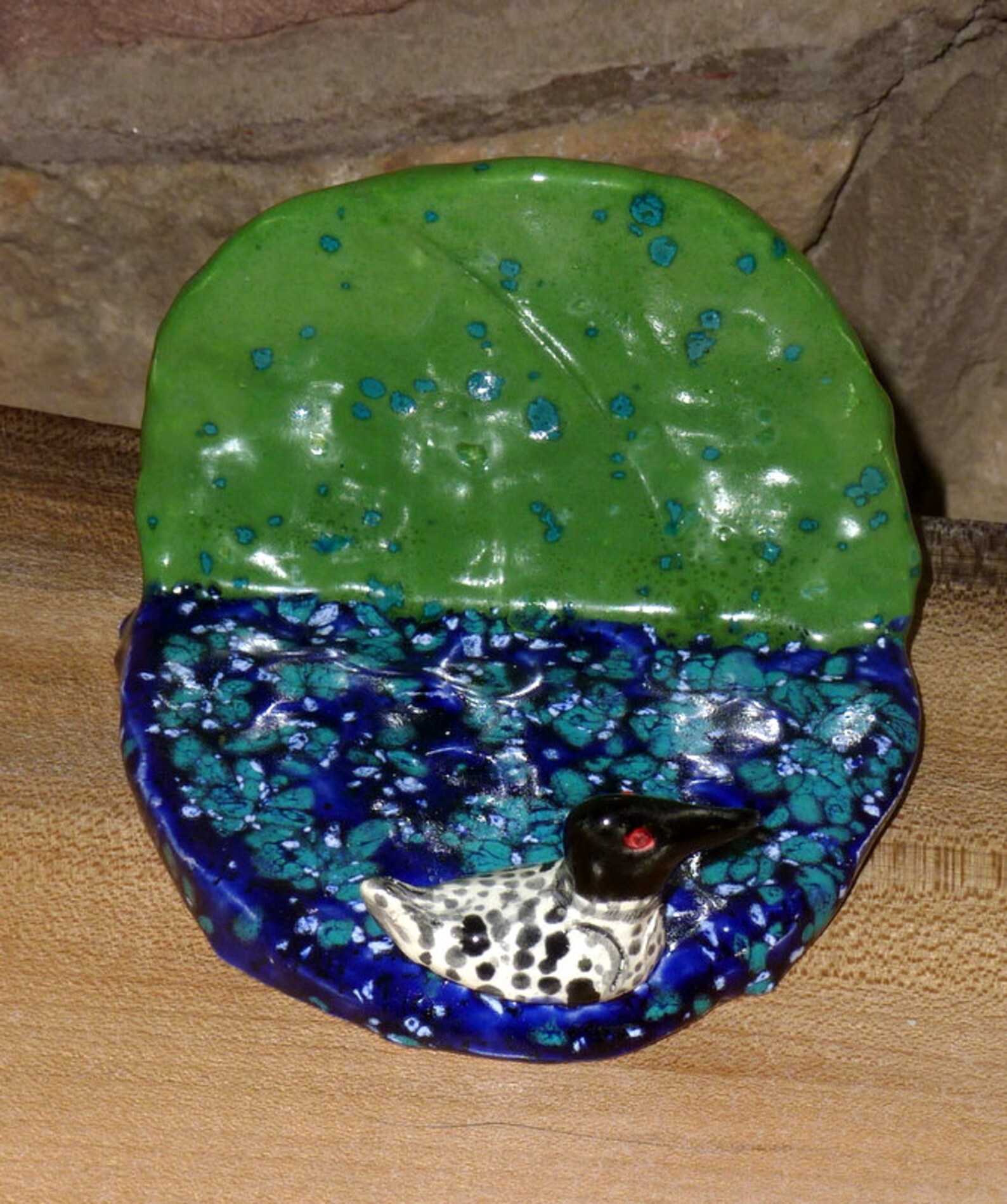 Ceramic Loon Cell Phone Holder Handmade in US From a Lump of Clay. - Etsy