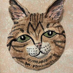 Hand Sculpted Cat Face Wall Hanging Custom Orders Welcome - Etsy