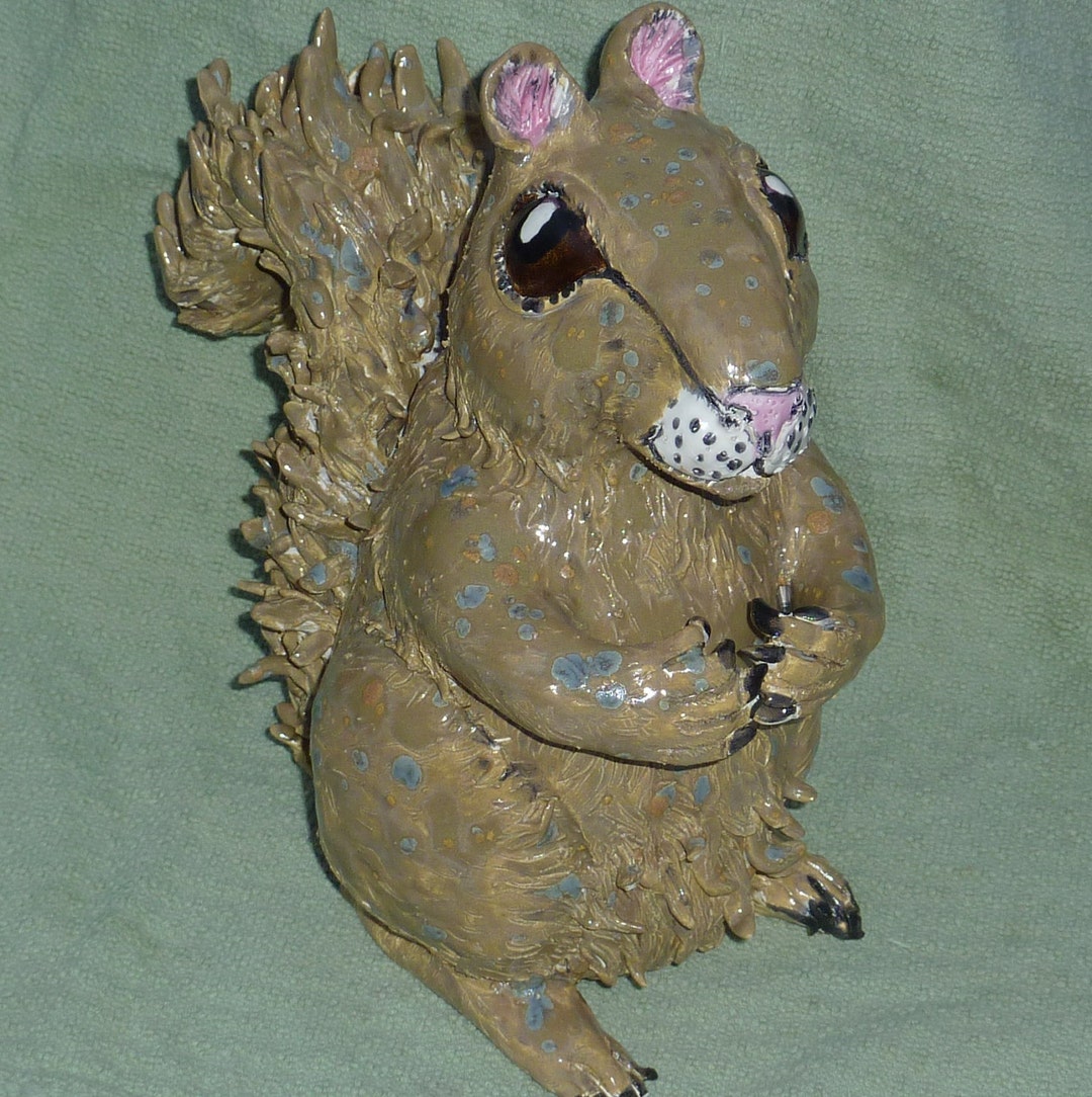 Art Pottery LARGE Squirrel Handmade in USA From a Lump of Clay Going ...