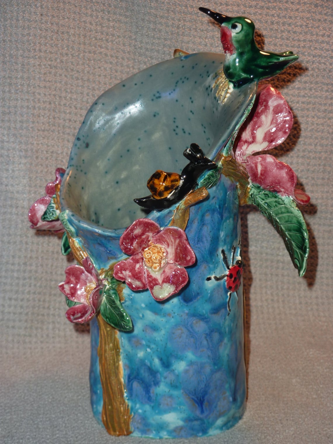 Hummingbird Fantasy Vase Hand Sculpted in USA From a Lump of - Etsy