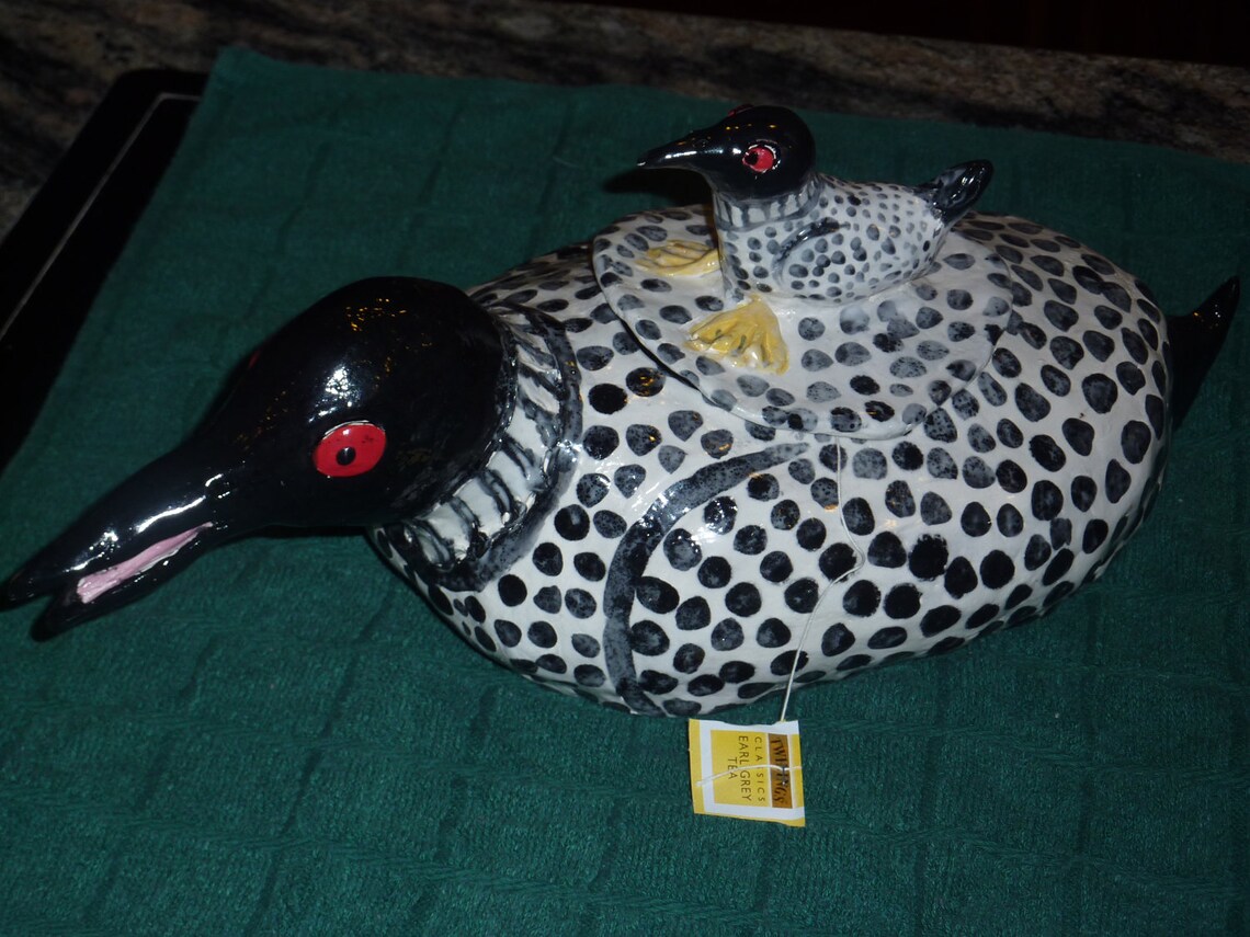 Loon Tea Pot Hand Made in USA From a Lump of Clay, Totally Unique, Baby ...