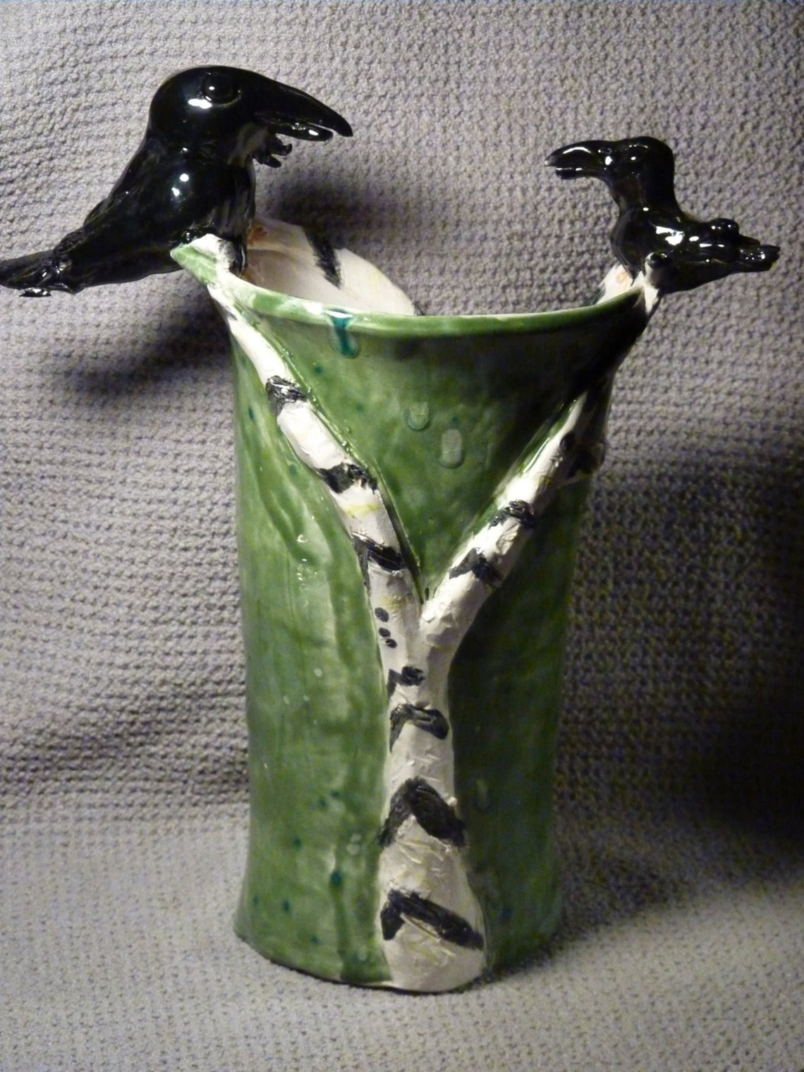 Mamma and Baby Crow handmade in U.S. from a lump of clay sold | Etsy