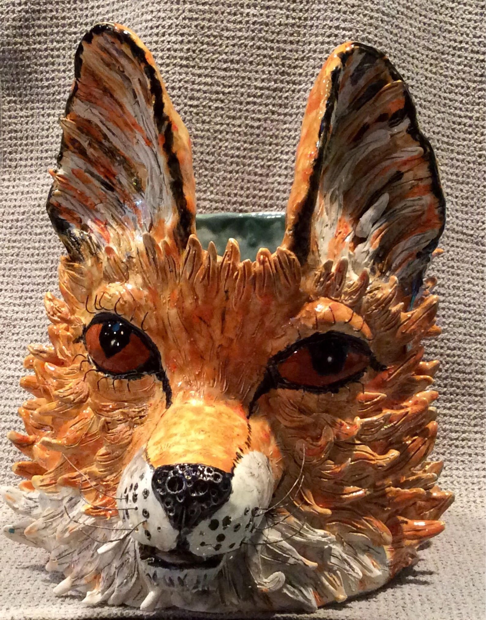 Fox Face Vase or Planter Handmade in U.S. From a Lump of Clay - Etsy