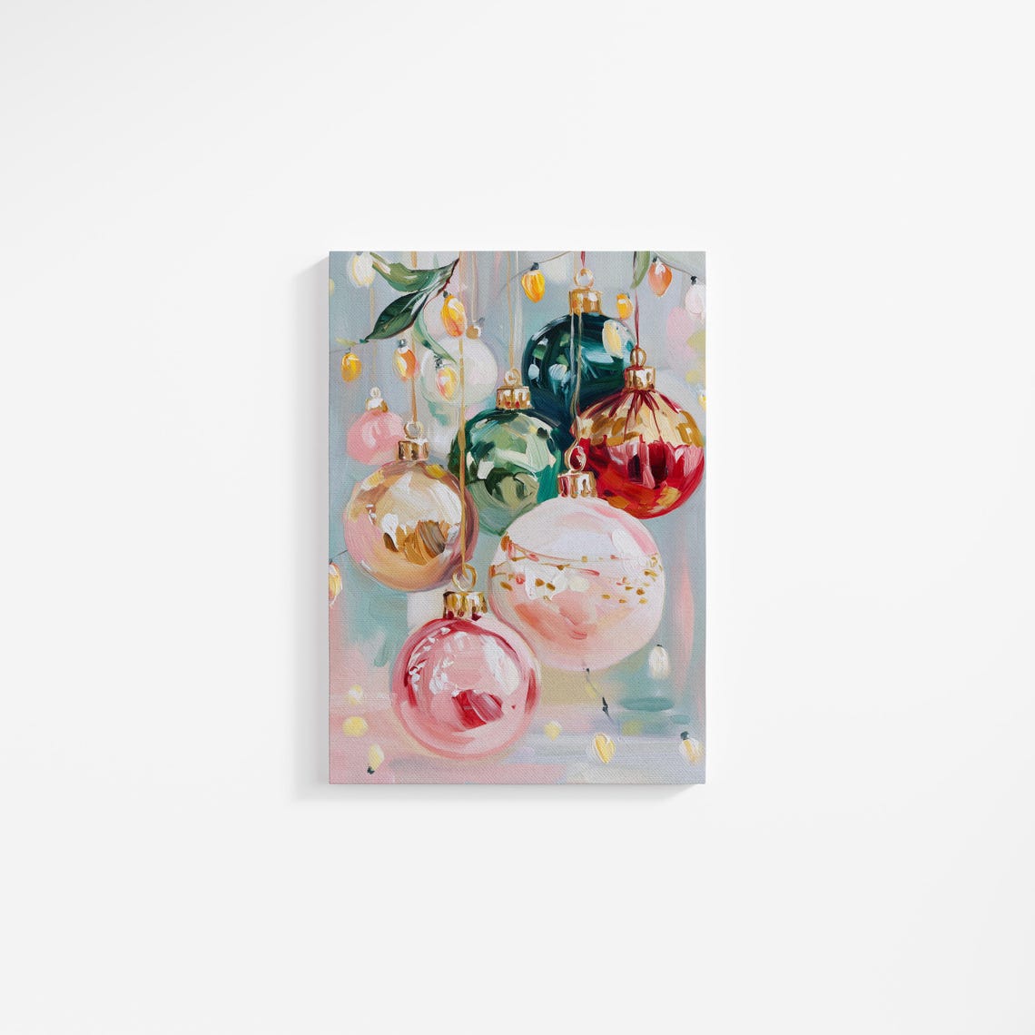Vintage Christmas Baubles Print, Printable Holiday Wall Art, Cozy Still ...