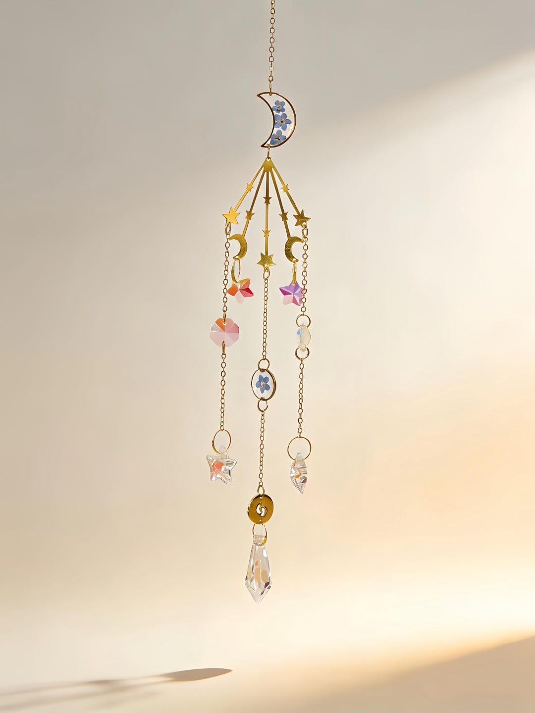 Baby Memorial Wind Chime, Forget Me Not Flower Suncatcher, Miscarriage ...