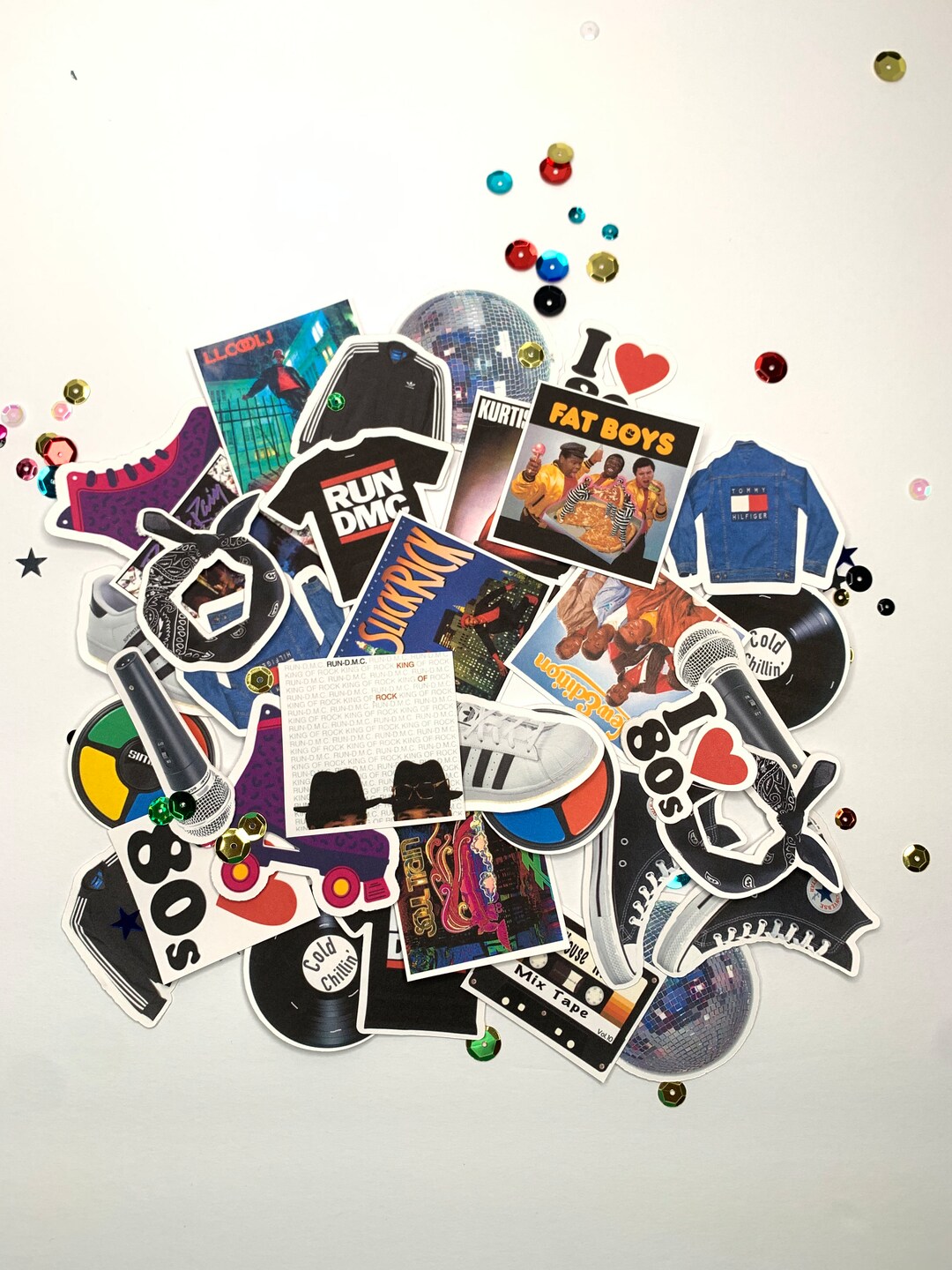 80's Confetti Variety Toss 66 Pc Confetti Cut Outs Party Decor. Old ...