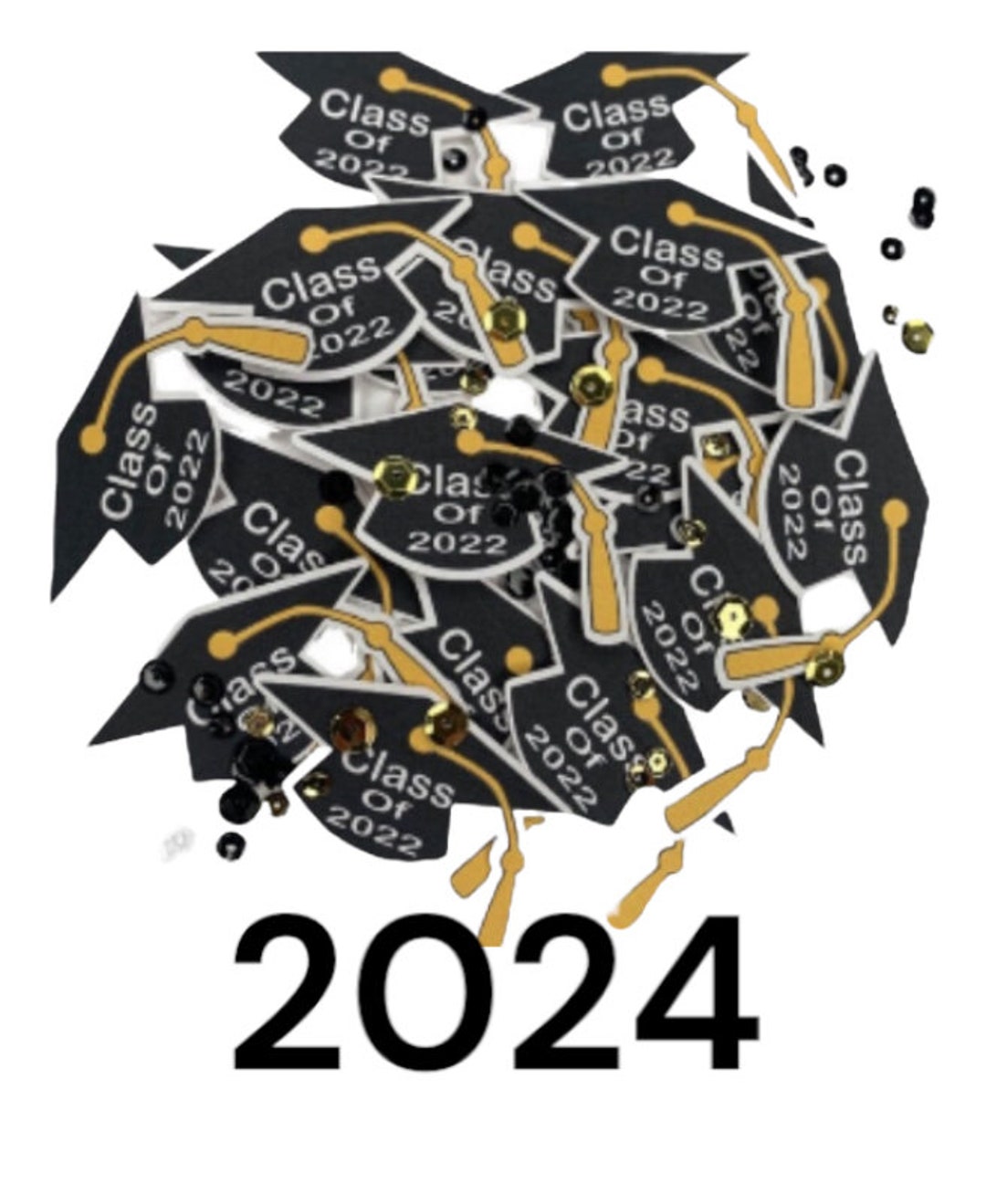 Graduation Caps 2024 Table Toss Paper Cut Outs Party Decorations for ...