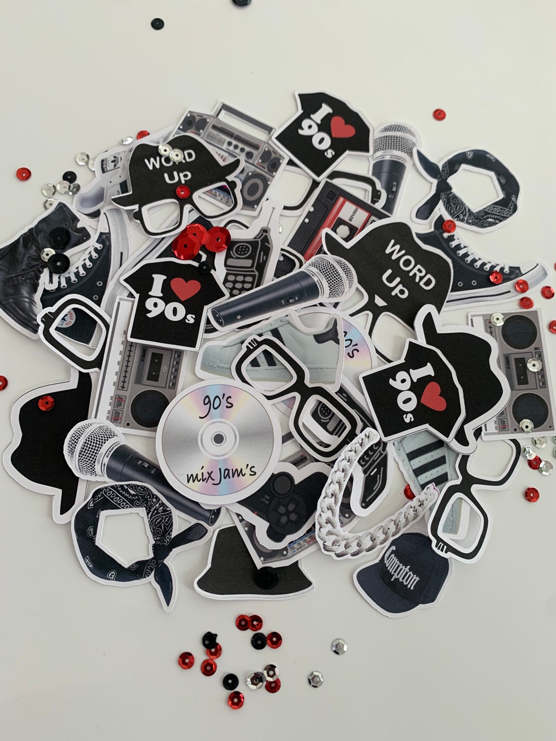 Hip Hop Era Themed Confetti Table Toss Cut Out Pieces. 90's Party Decor ...