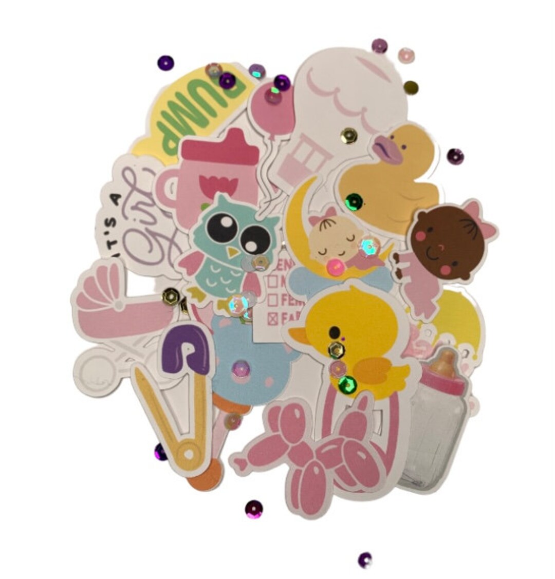 BABY SHOWER Confetti Cutout Pieces Table Decorations, Cupcake ...