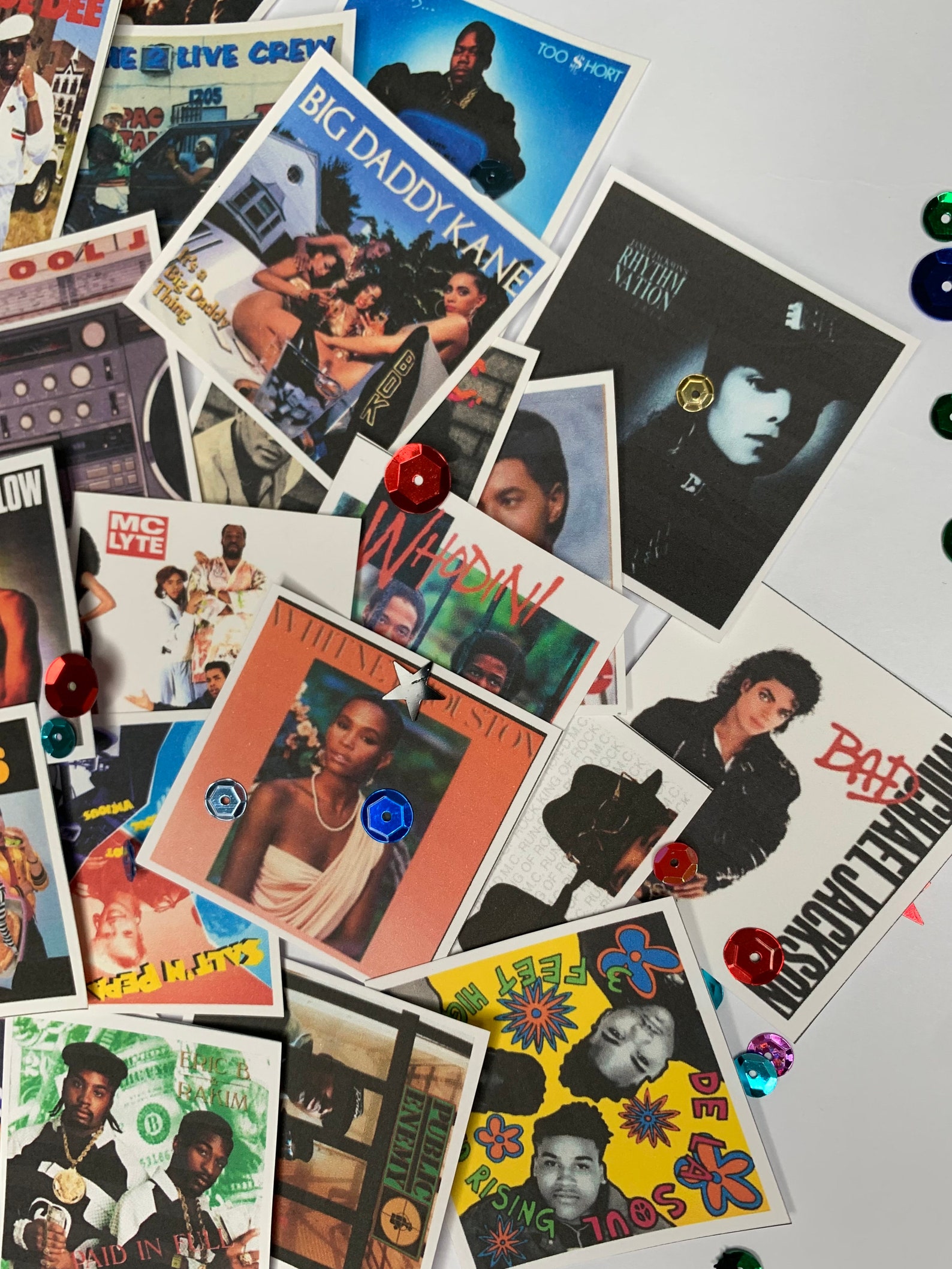 80's Hip Hop Album Cover Table Toss Confetti Decorations. Mini Cd Cover ...
