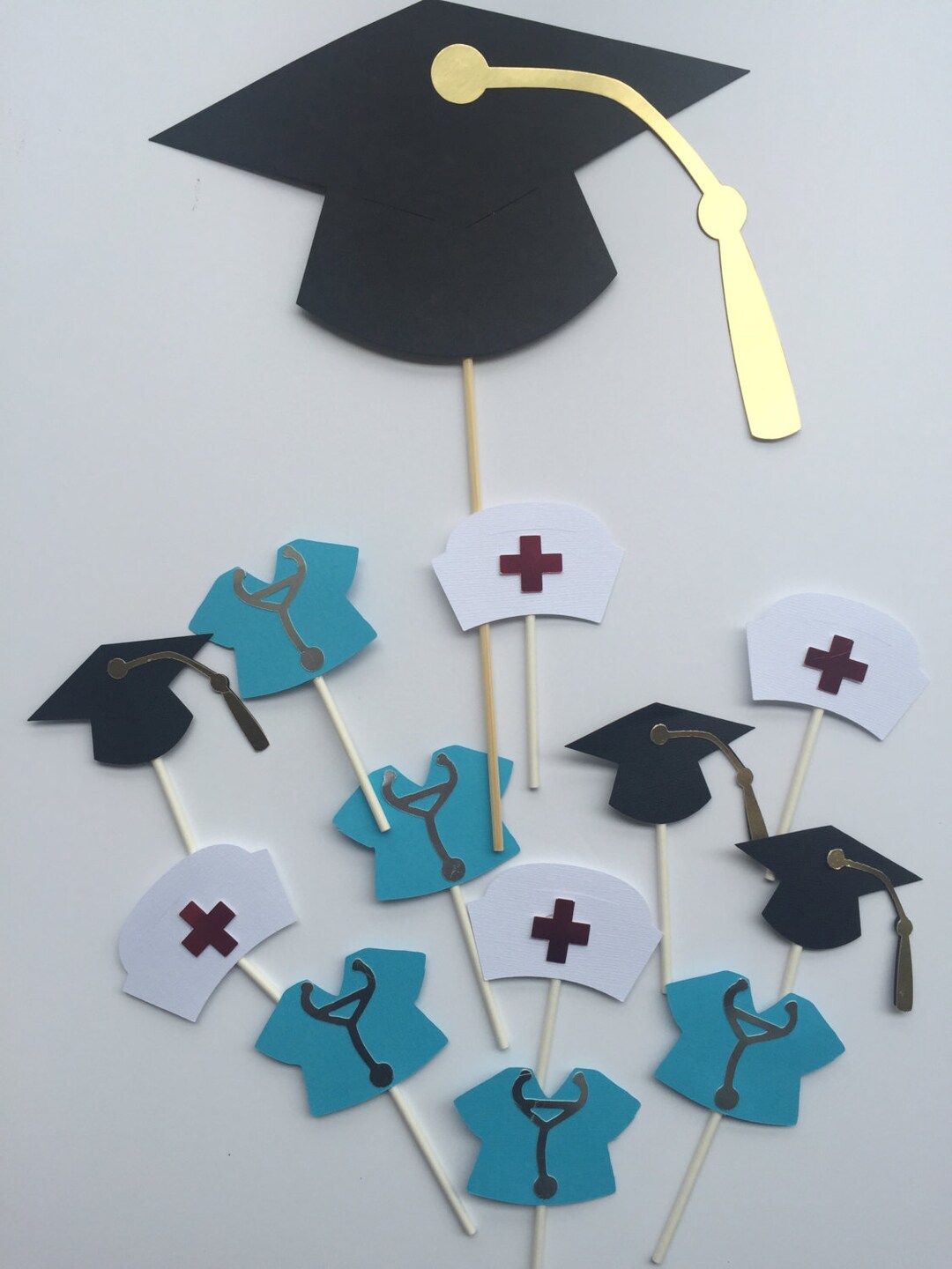 NURSES GRADUATION Cake Topper and Cupcake Toppers, Nurses Scrubs ...