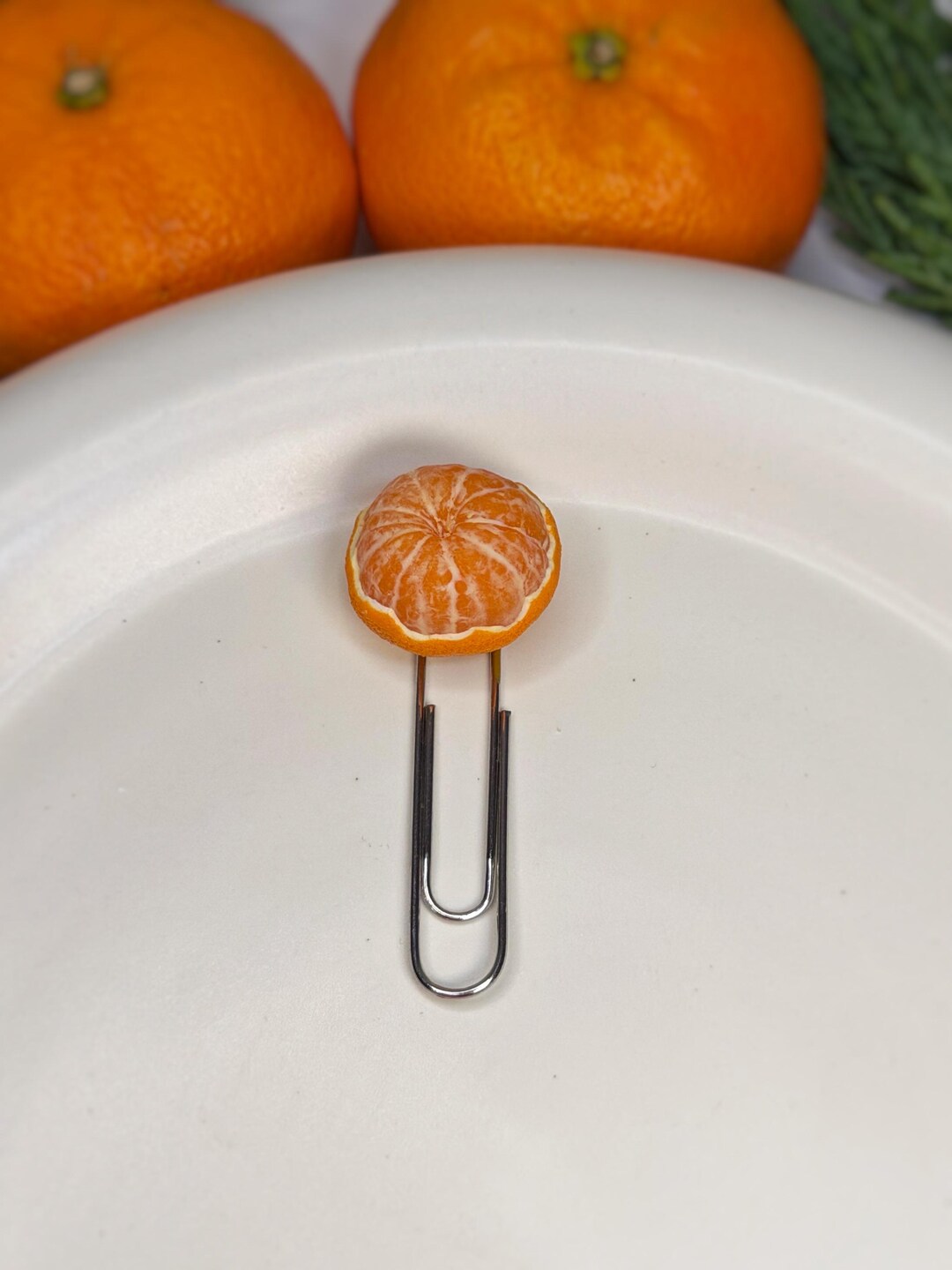 Handmade Mandarin Bookmark – Cute Polymer Clay Book Accessory, Gift for ...