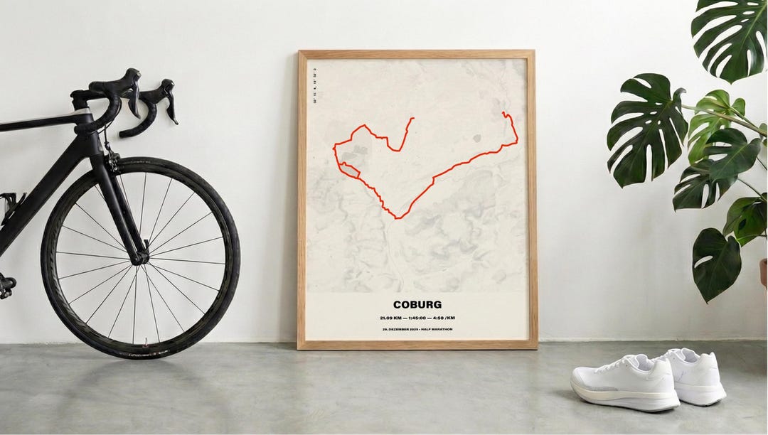 Personalized Running Poster - Half Marathon Route Map - Gift for ...