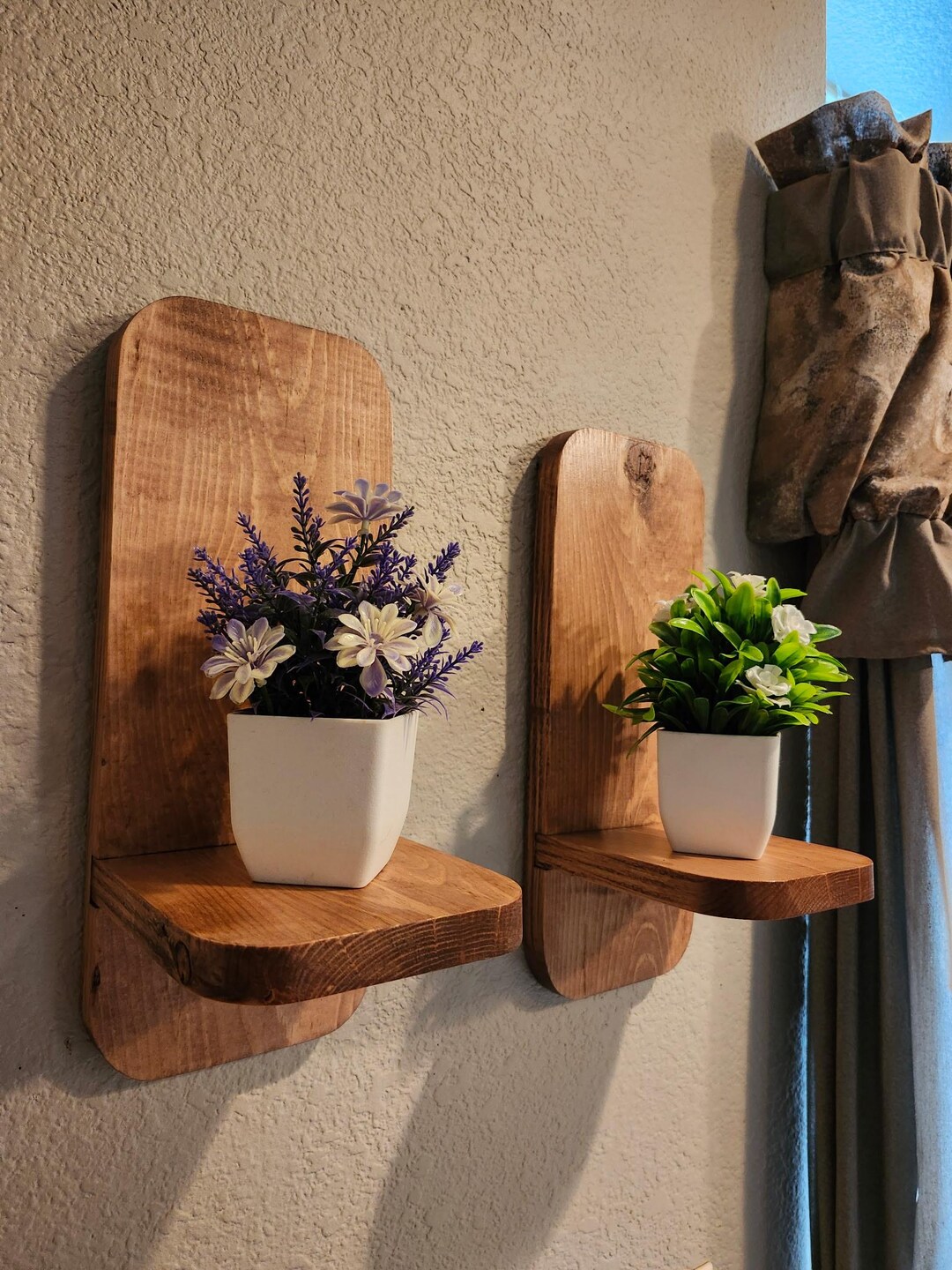 Wood Wall Sconces: Decorative Shelf Display - Etsy