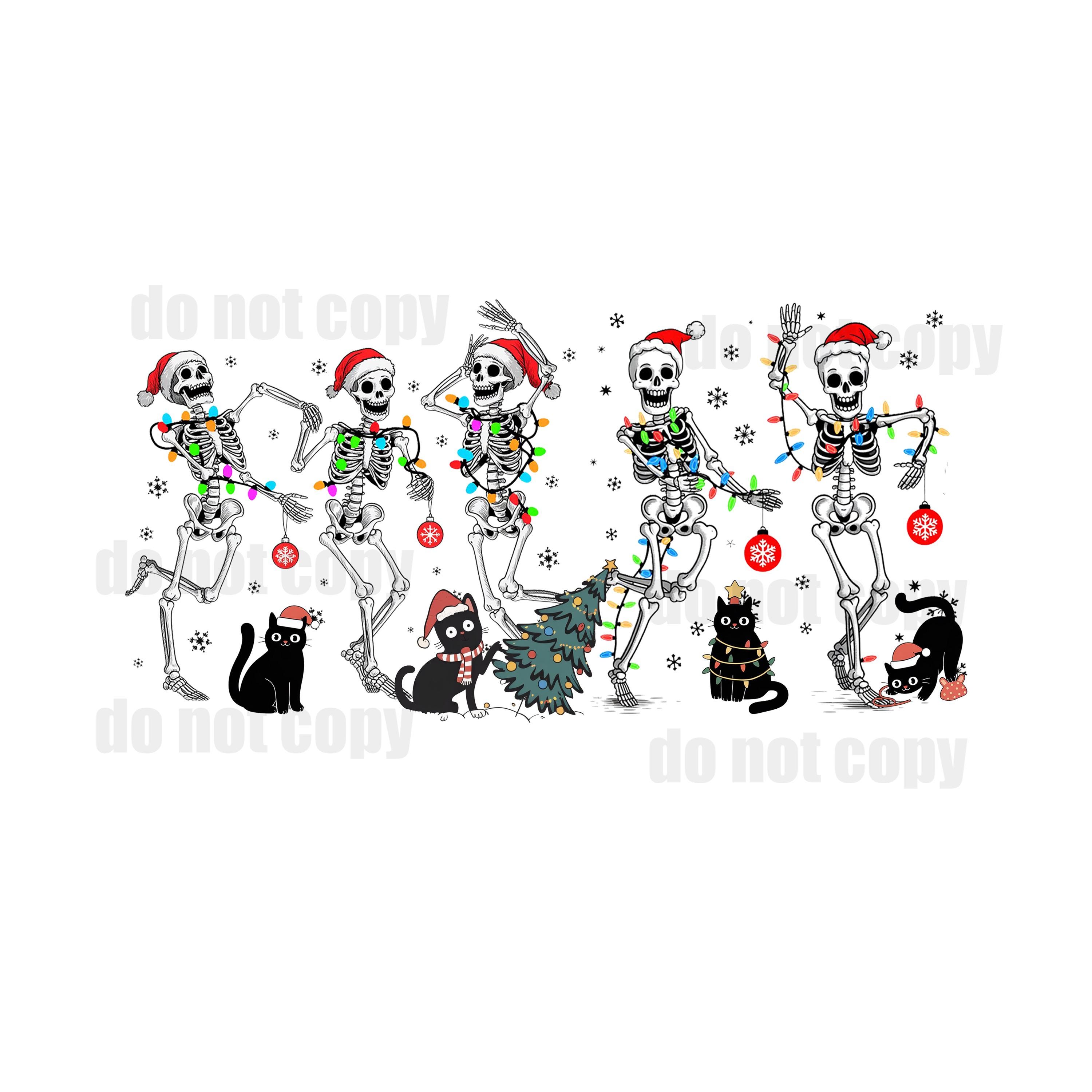 Dancing Christmas Skeletons Clipart Bundle Holiday Skeleton PNG SVG ...