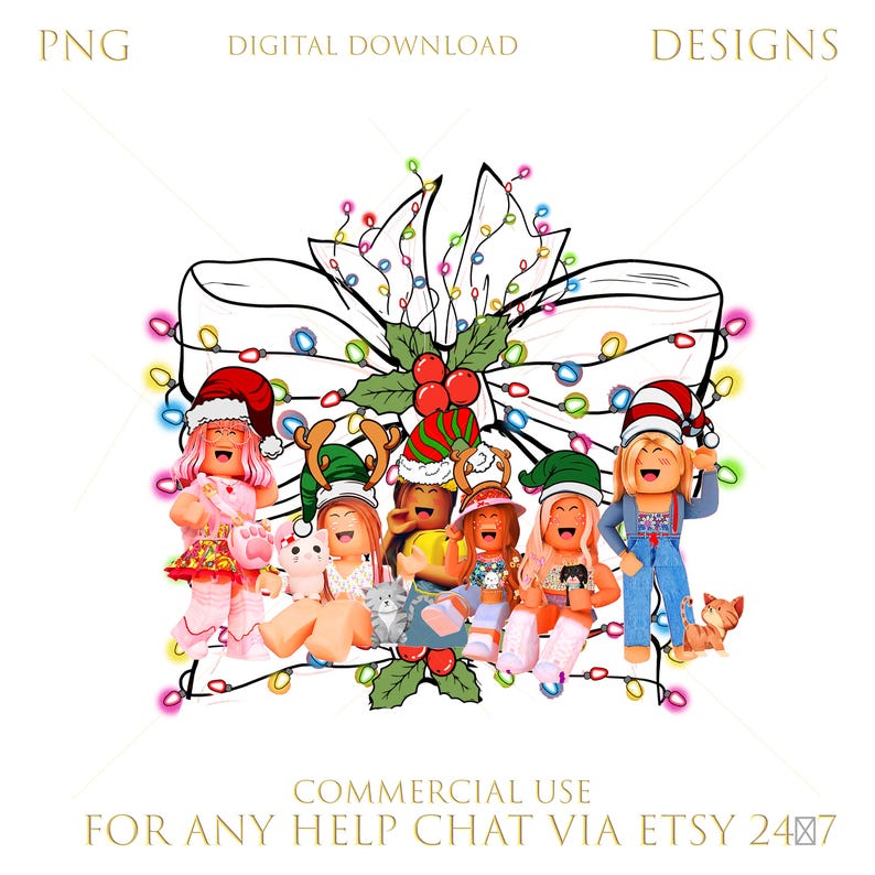 Christmas Roblox Girls Clipart PNG Bundle (digital Download) - Etsy