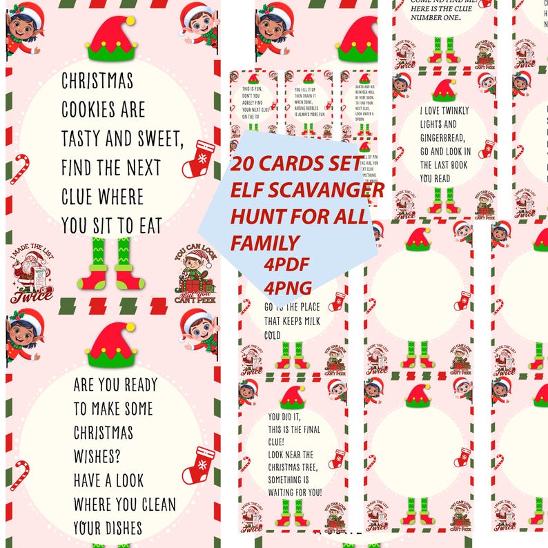 Christmas Elf Scavenger Hunt, Holiday Clues (digital Download) - Etsy