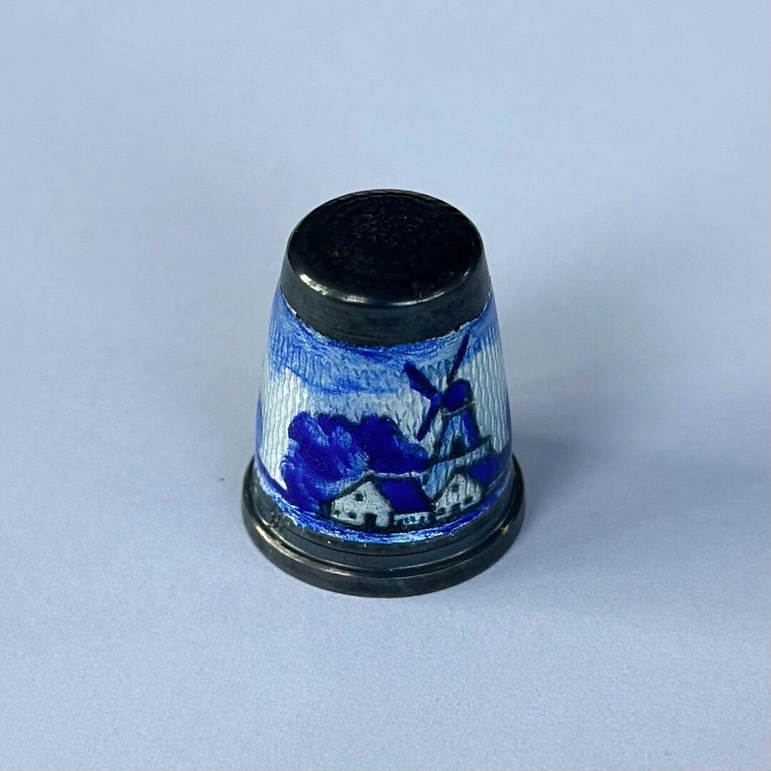 Vintage Rare Collectible Hand-painted Authentic German Silver Delft ...