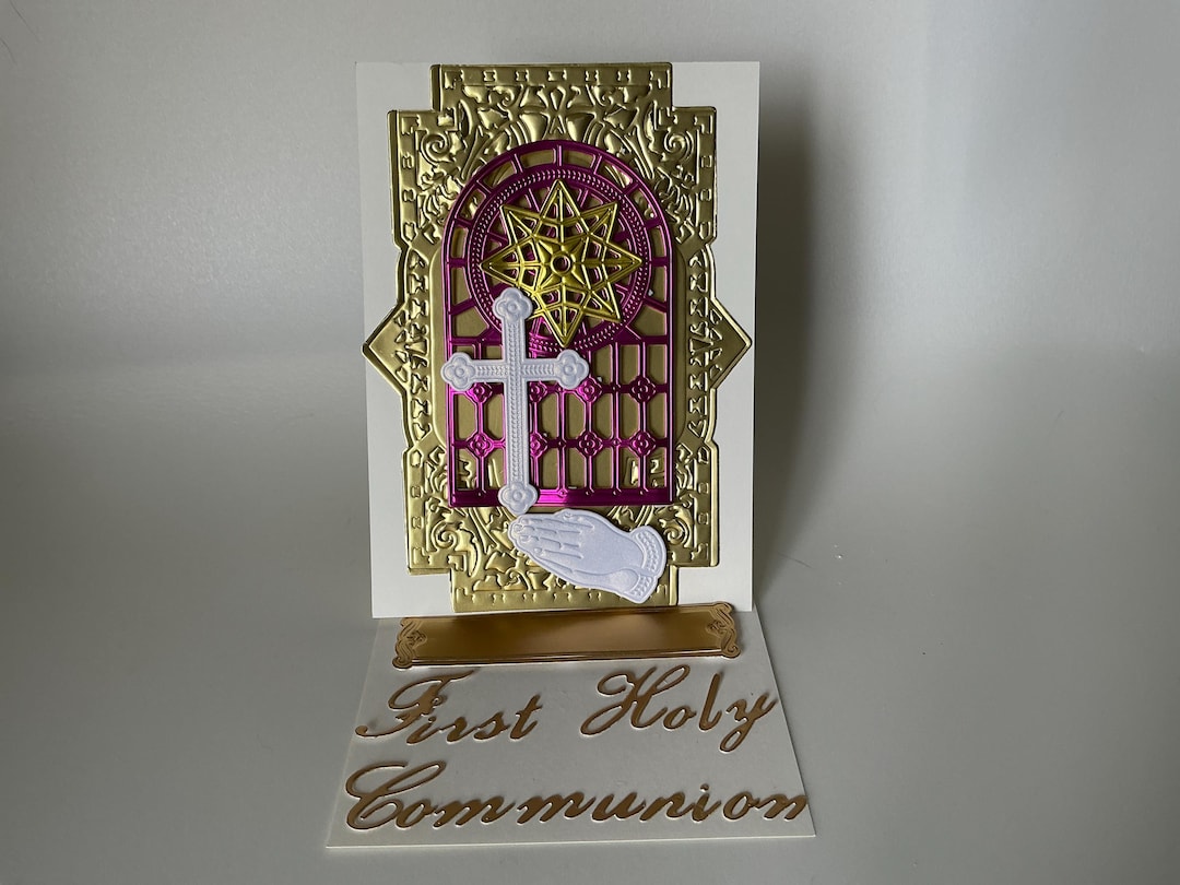3D First Holy Communion Pop up Card With Envelope. Handmade Religious ...