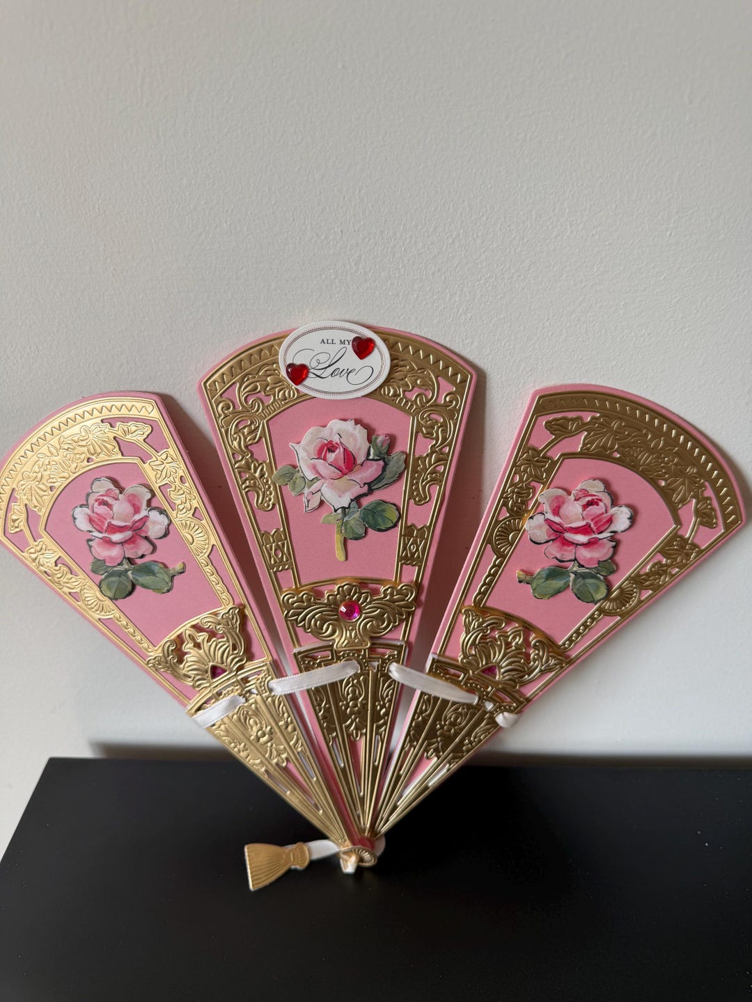 Victorian Style Hand Fan Card - Etsy