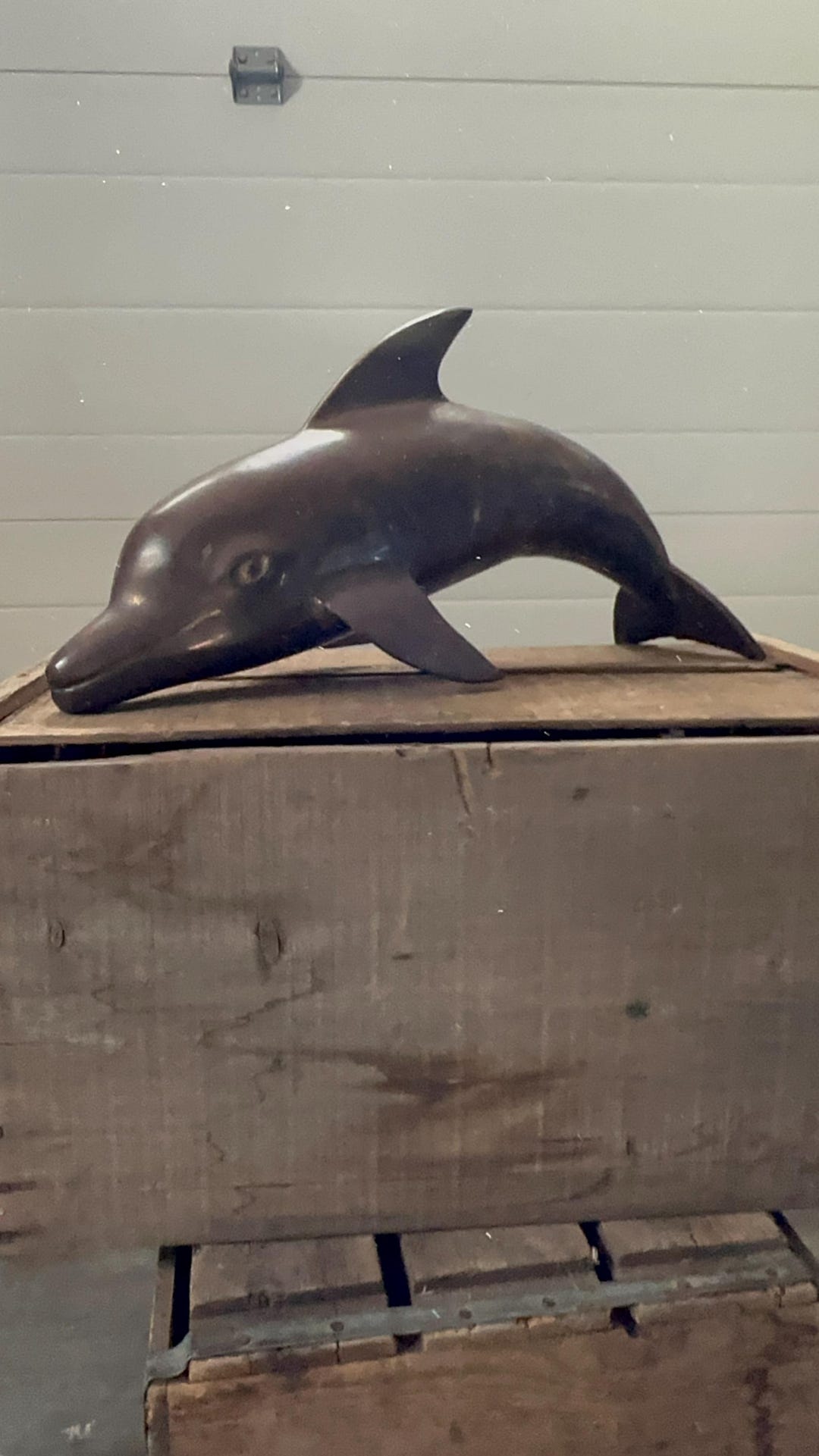 Vintage Solid Brass Dolphin Sculpture | Heavy Nautical Decor | Mid ...