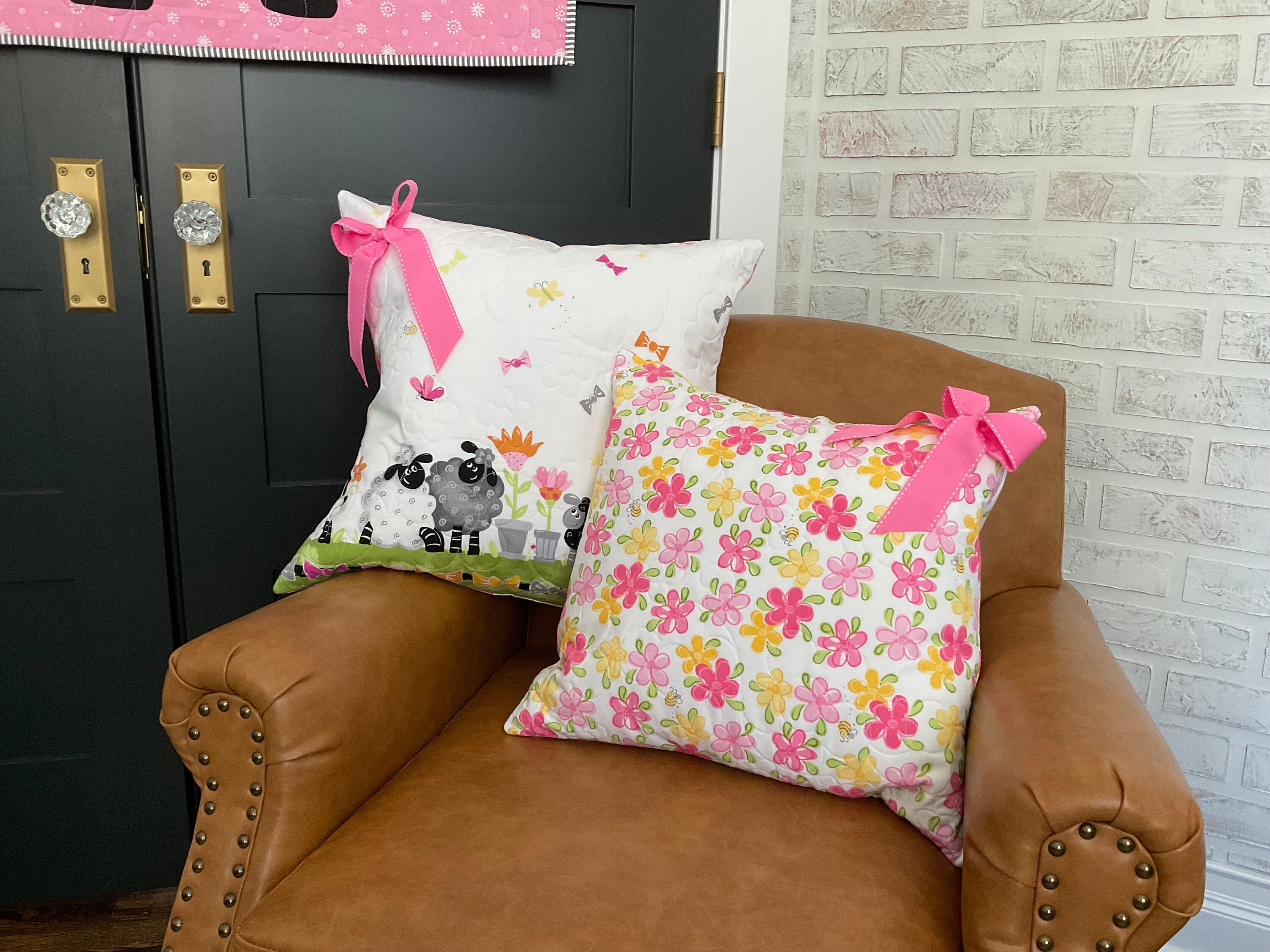 Susybee Pretty in Pink Counting Sheep Panel Quilt 2 Crib Bedding ...