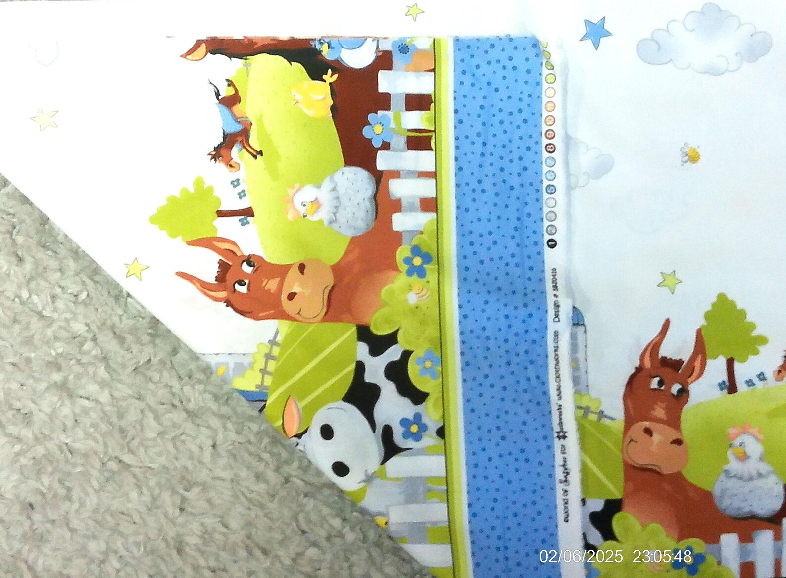 SUSYBEE Barnyard Blues 100% Cotton Fabric Border Fabric-cows, Pigs ...