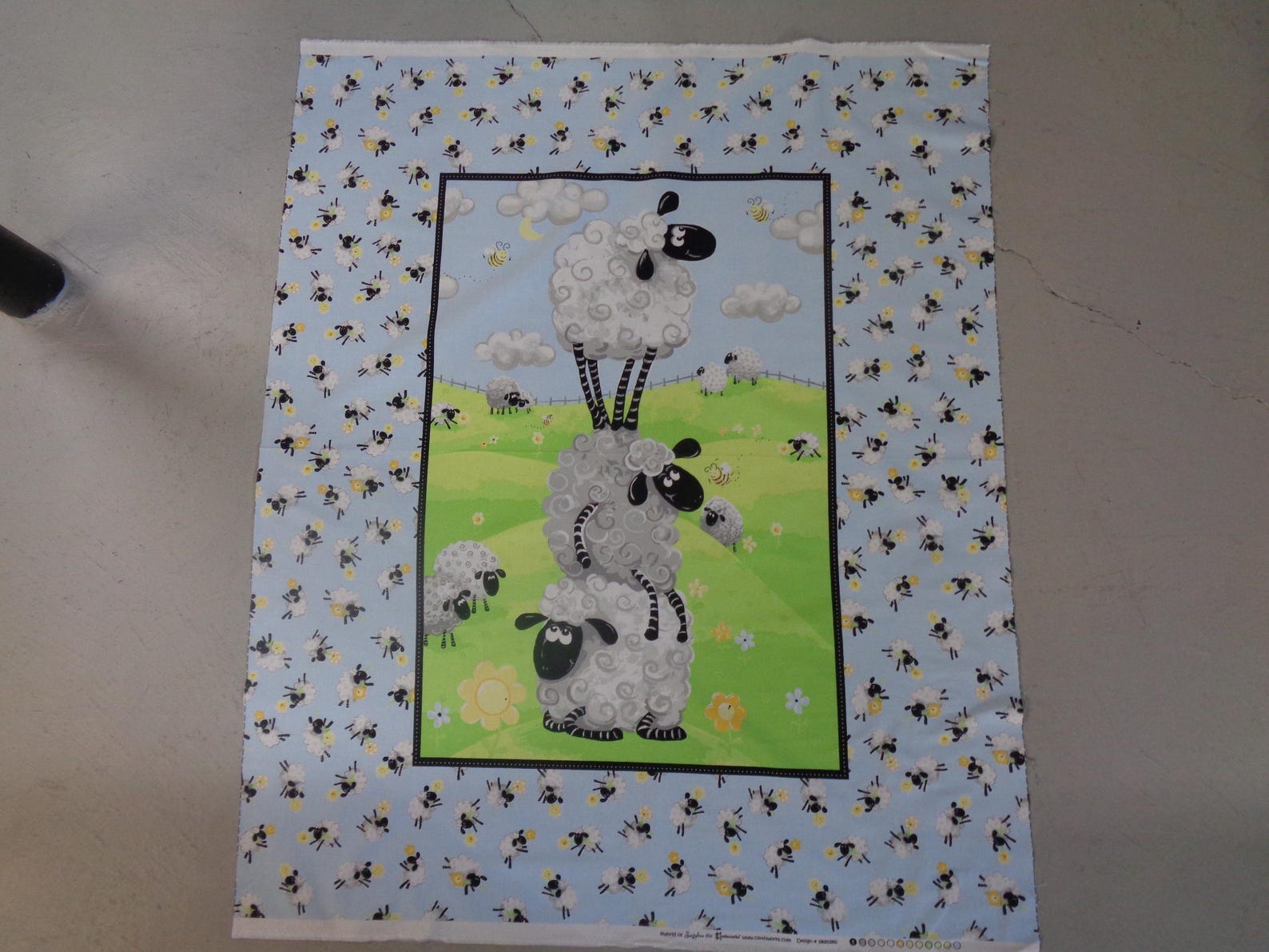 SUSYBEE Lal the Lamb 100% Cotton Fabric PANEL- Lambs/lambs/lambs ...
