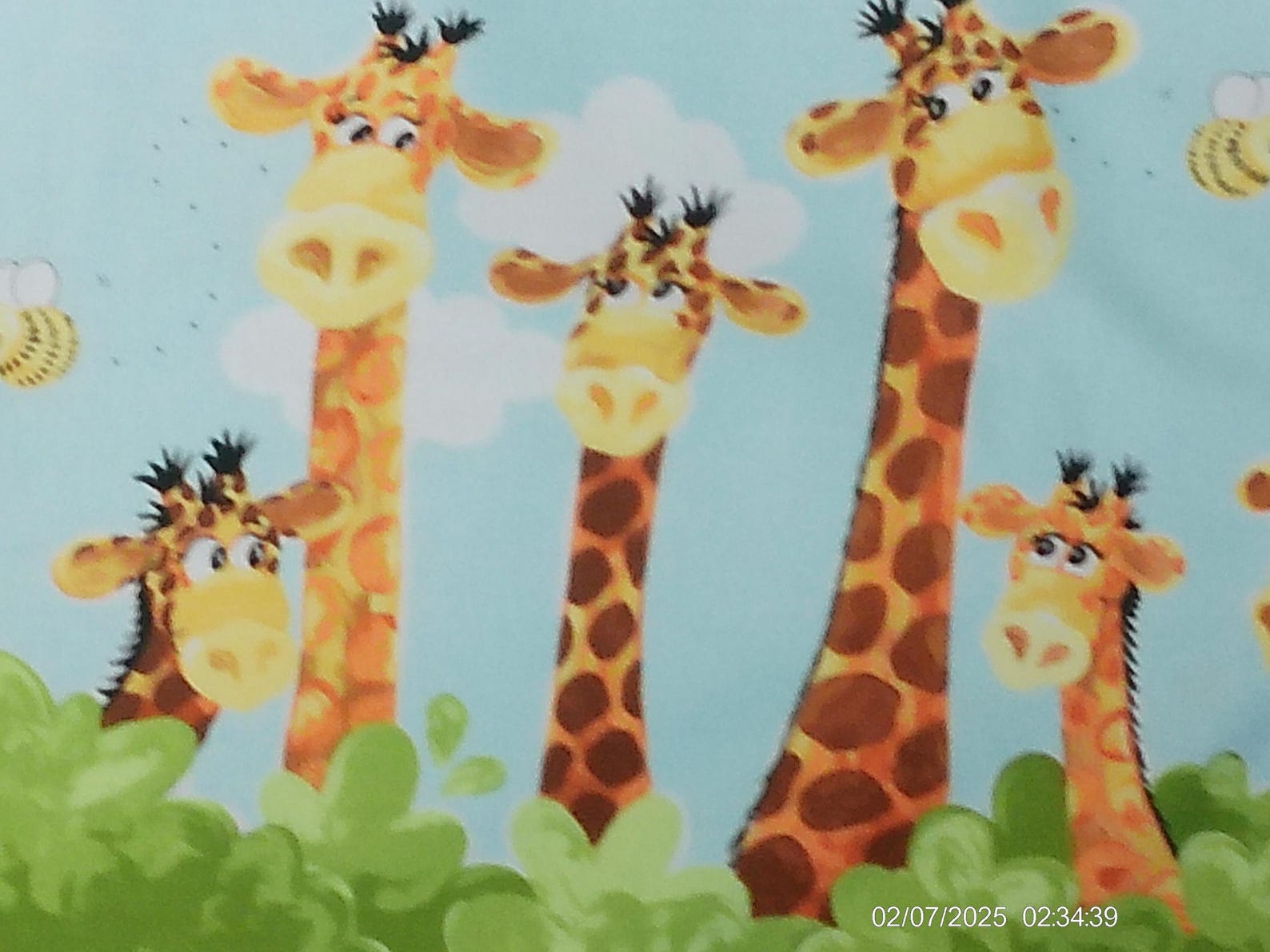 Designer SUSYBEE Zoe the Giraffee BORDER Fabric in Various Vibrant ...