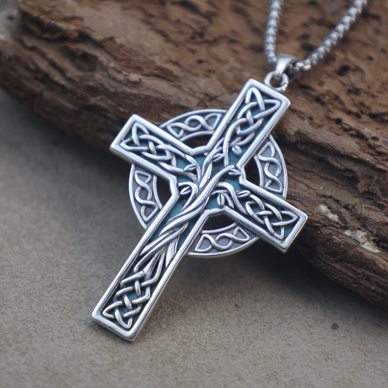 Celtic Cross Tree Pendant - Etsy