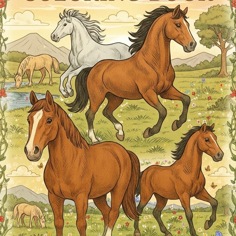 Pony Colouring Books - Etsy UK