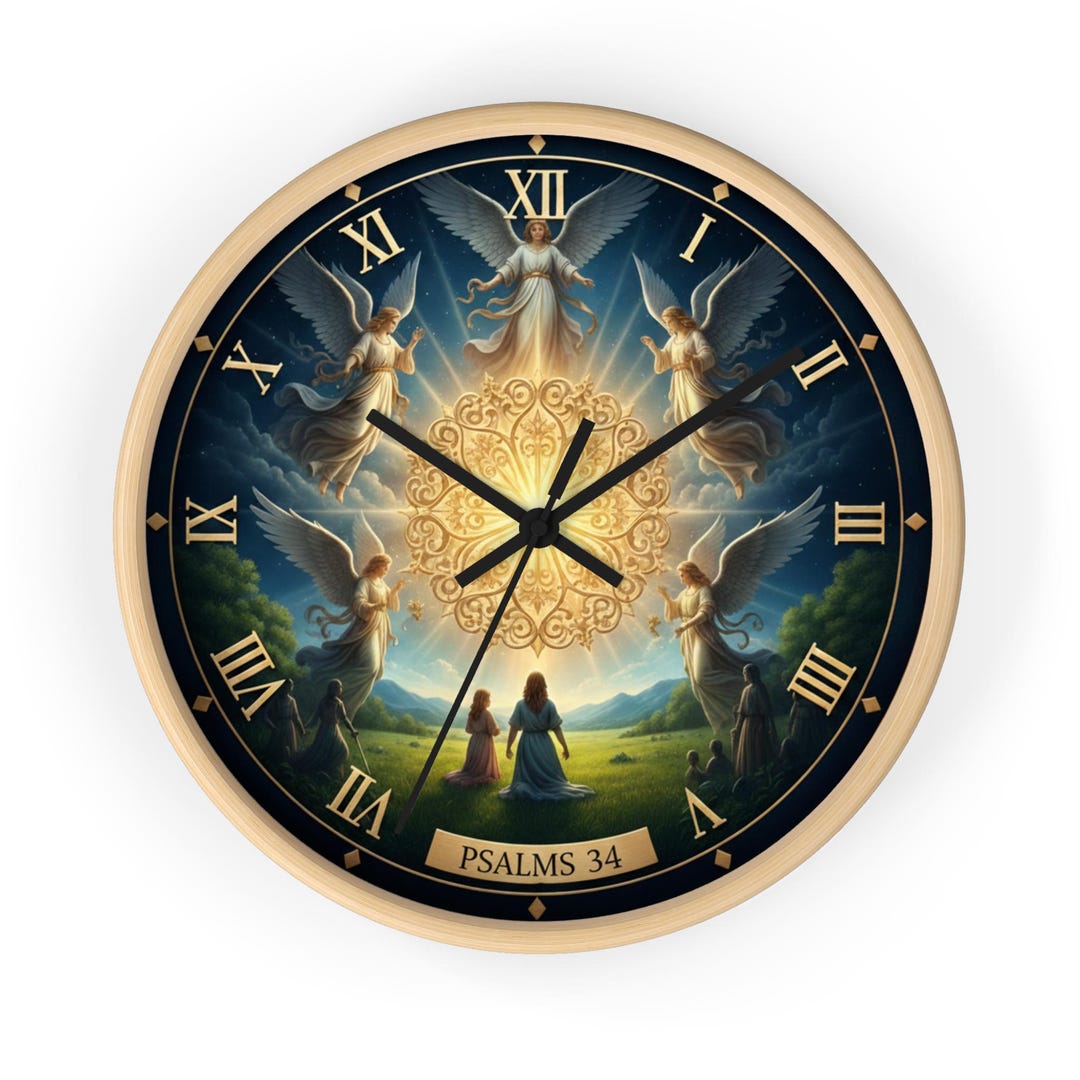 Bible Wall Clock - Psalms 34 - Etsy