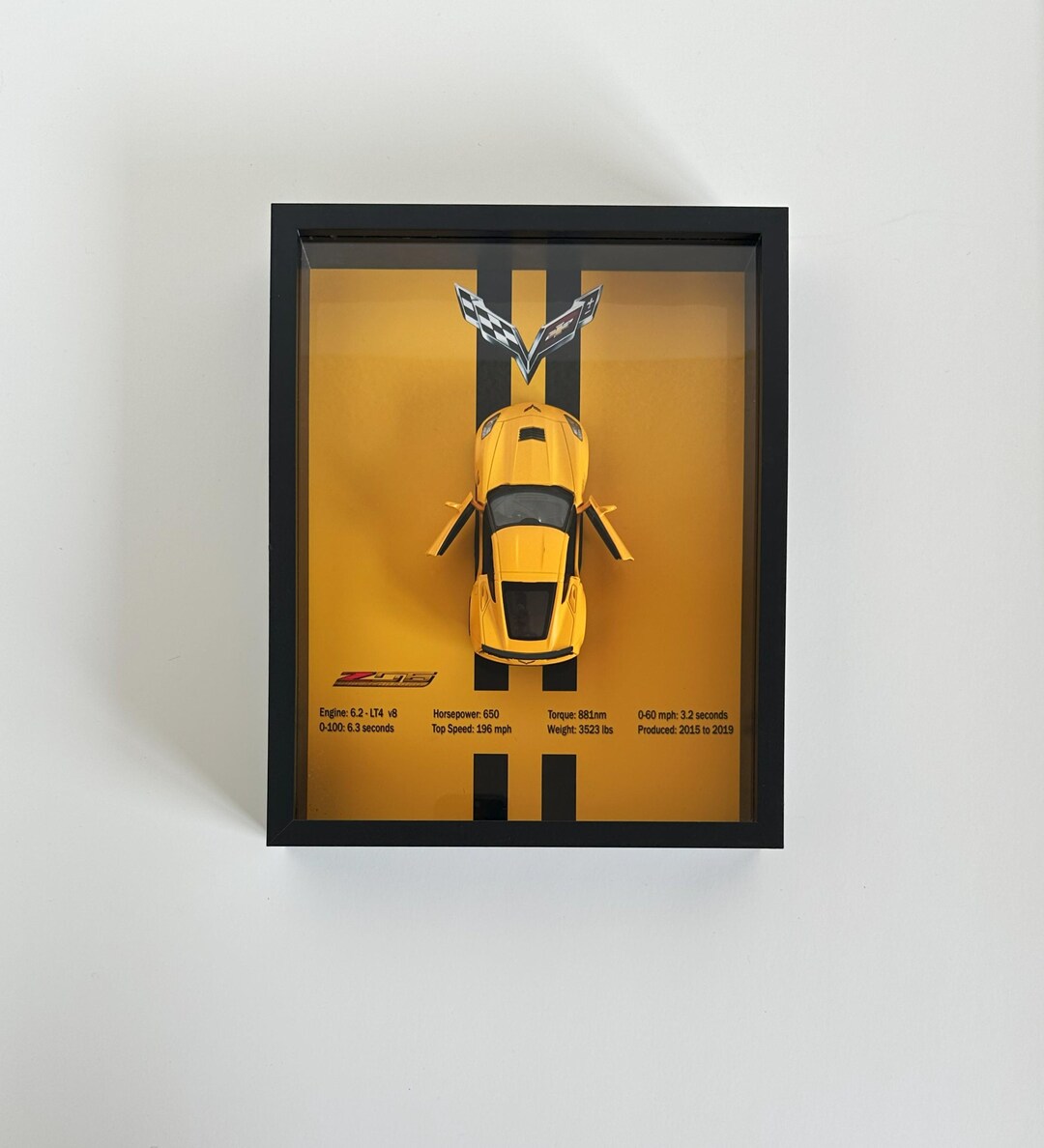 Framed Corvette Z06 3D Object Wall Art - Etsy