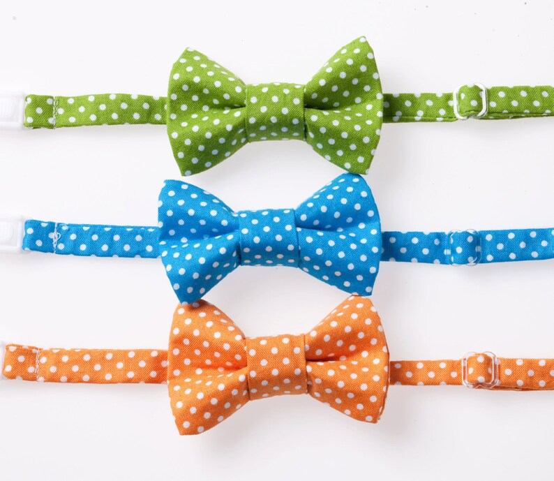 Little Boy Easter Bow Tie - Green, Blue, or Orange Swiss Dot - Etsy