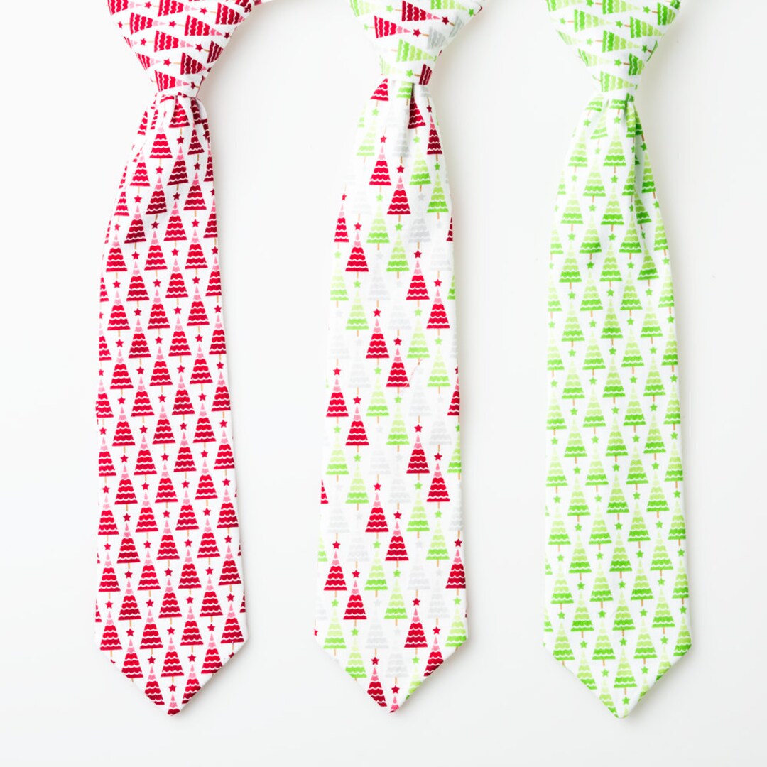 Boys Christmas Tree Necktie: Adjustable Holiday Tie - Etsy