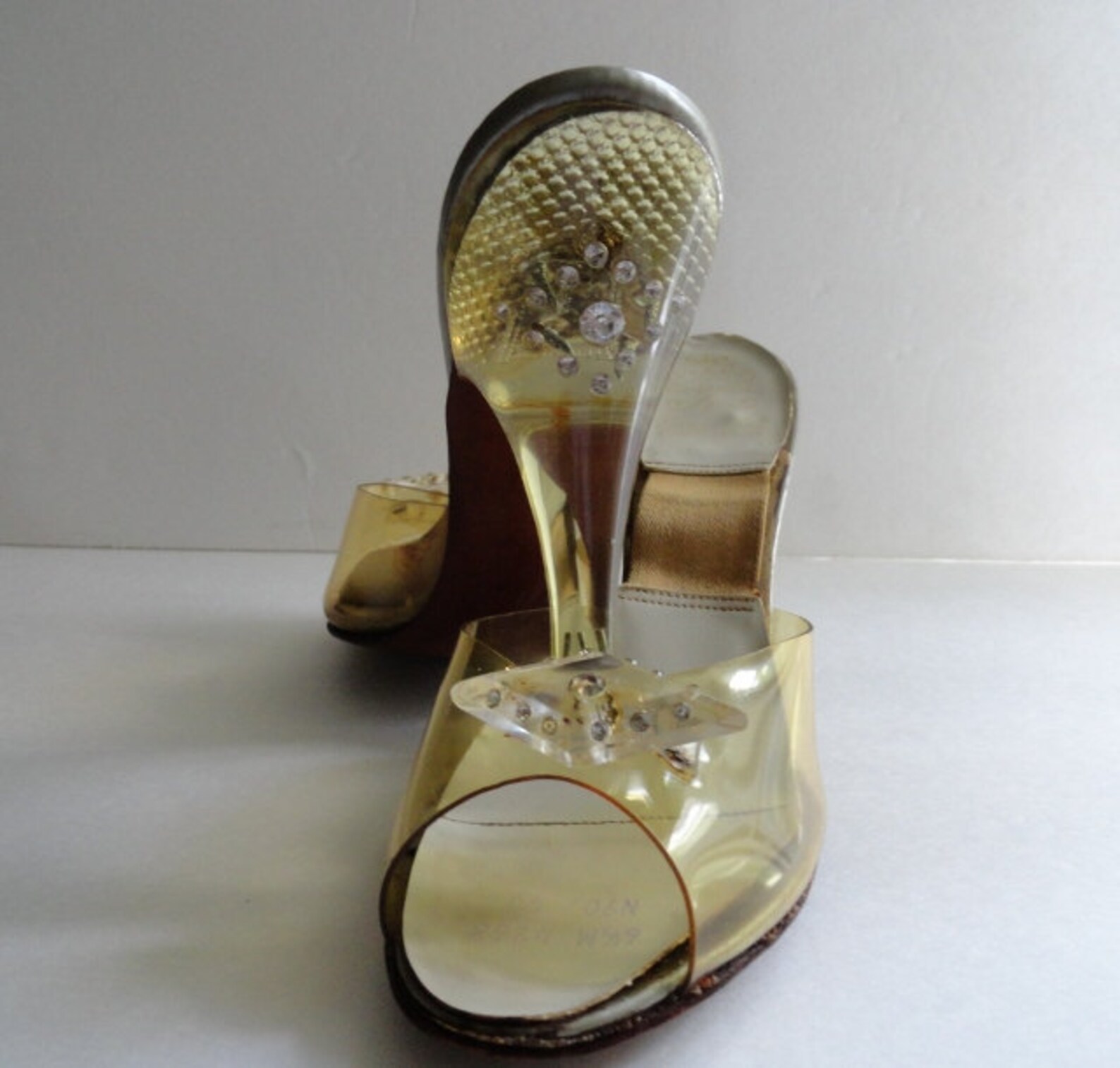 Authentic Vintage Spring-o- Lators Lucite Mules|gold Lucite Stilettos ...